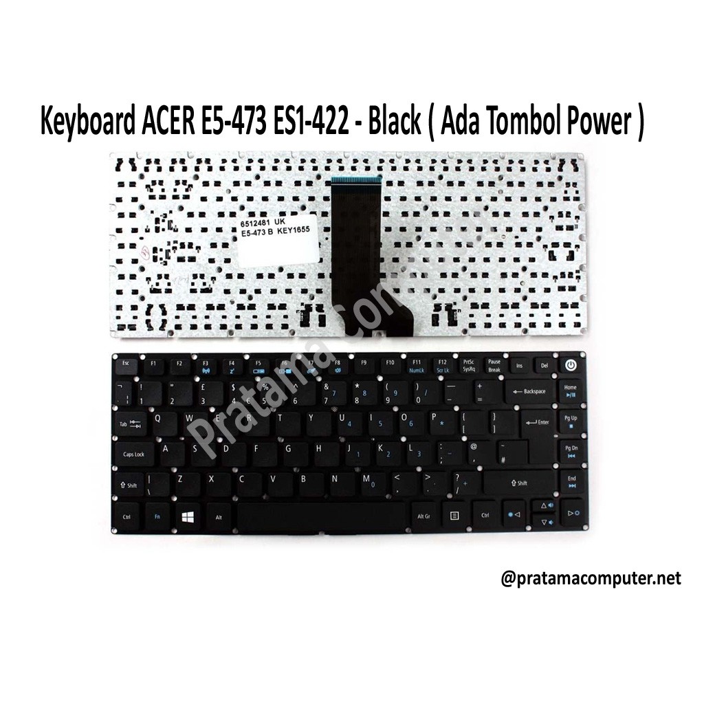 Jual Keyboard Laptop ACER E5-473 ES1-422 - Black ( Ada Tombol Power ...