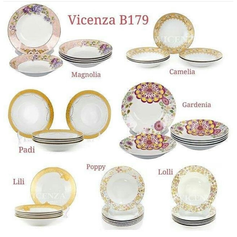 Jual Piring Makan Vicenza 6pcs B179 | Shopee Indonesia