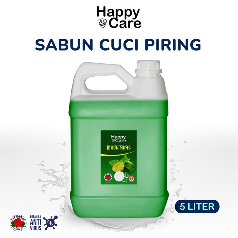 Jual Cairan Sabun Cuci Piring Happy Care 5 Liter Aroma Jeruk Nipis ...