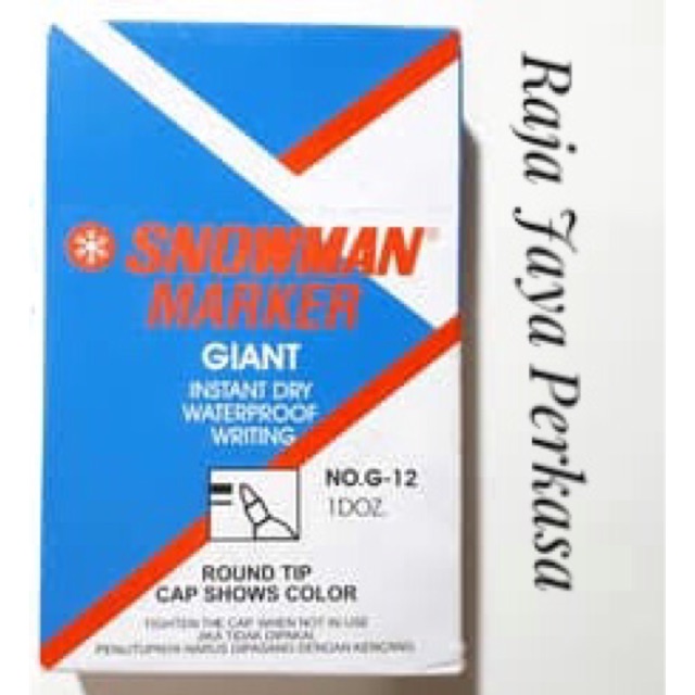 Jual Spidol Snowman Marker Giant 12pcs 1 box | Shopee Indonesia