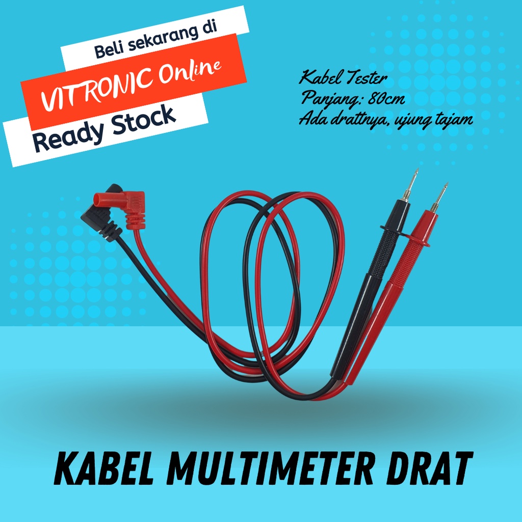 Jual Kabel Multimeter Drat Jarum Probe Kabel Tester Panjang 80cm ...