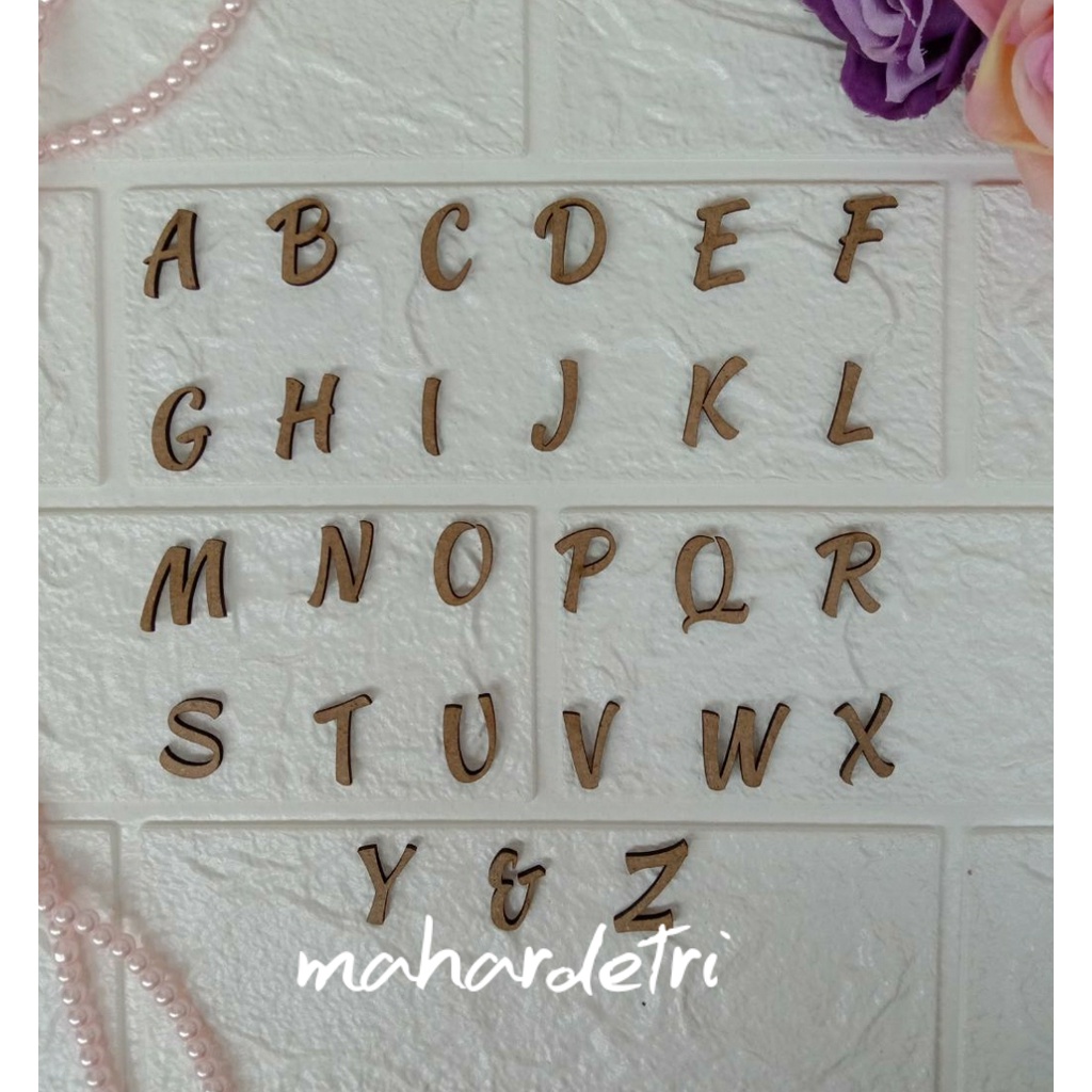 Jual Huruf A-Z dan Angka 0-9 LENGKAP dari bahan MDF (Huruf Besar atau ...