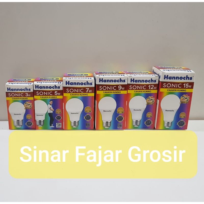 Jual Lampu Led Hannochs Sonic 3w/5w/7w/9w/12w/15w Cahaya kuning 3000K ...