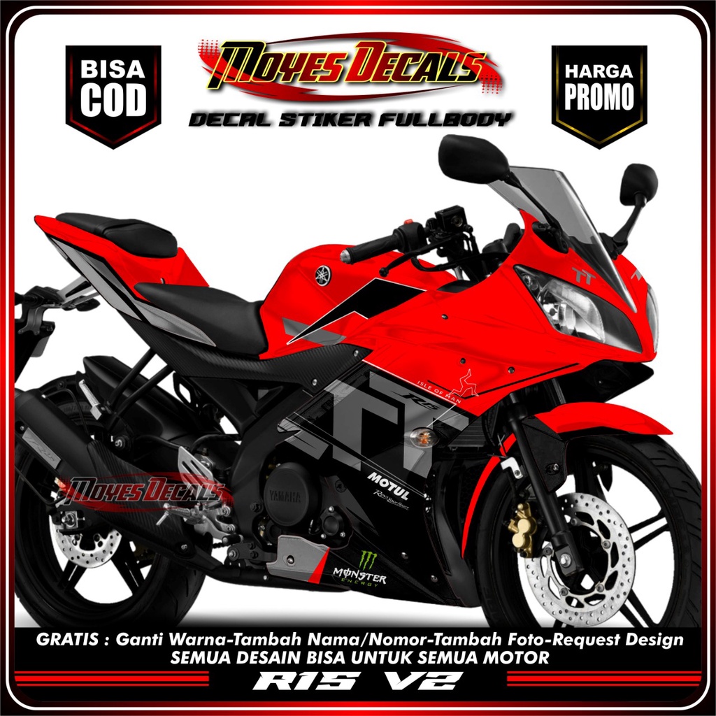 Jual R15 V2 ( BISA BAYAR DI TEMPAT / COD ) stiker r15 v2 stiker motor ...