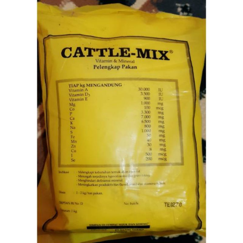 Jual Cattle Mix Cattlemix Cattle-Mix 1 kg Vitamin dan Mineral Sanbe ...