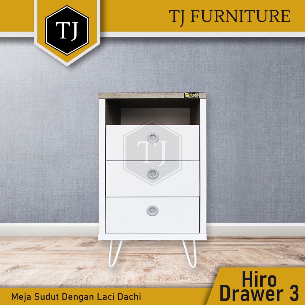 Jual Meja Sudut / Meja Kecil / Meja serbaguna / Meja Nakas DACHI HIRO 3 DRAWER ST uk 44x77cm ...