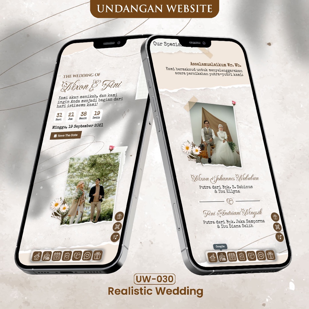 Jual UW-030 | Undangan Digital Website Realistic Wedding - Undangan Web ...
