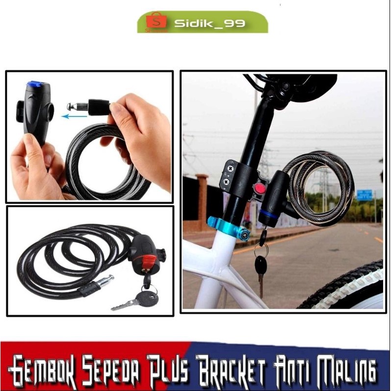 Jual Gembok Sepeda plus Bracket Anti Maling | Shopee Indonesia