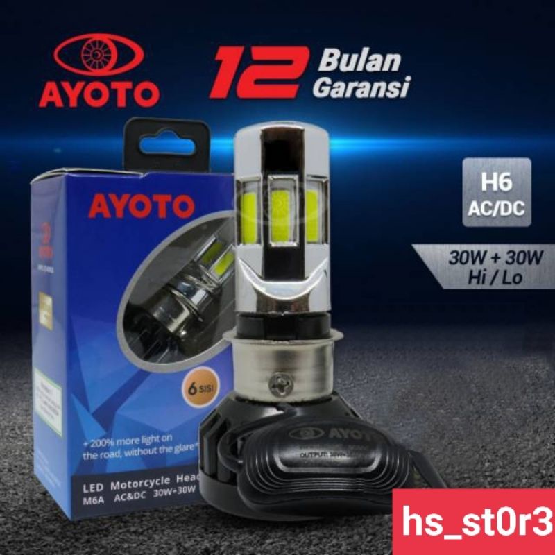Jual Lampu Led Motor AYOTO M6A 6Sisi Arus AC DC Watt 30+30 Led Depan Motor Lampu Motor Led Lampu ...