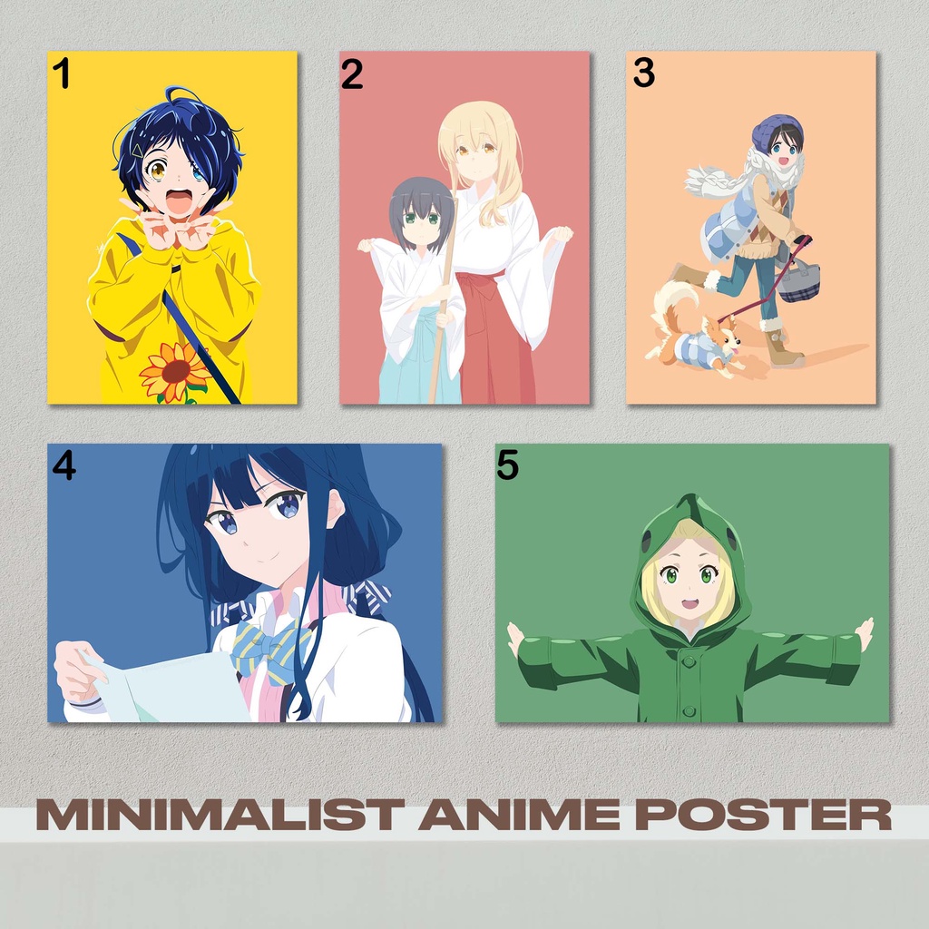 Jual Sticker Stiker Poster Anime Minimalist A5 A4 A3 PREMIUM WATERPROOF ...