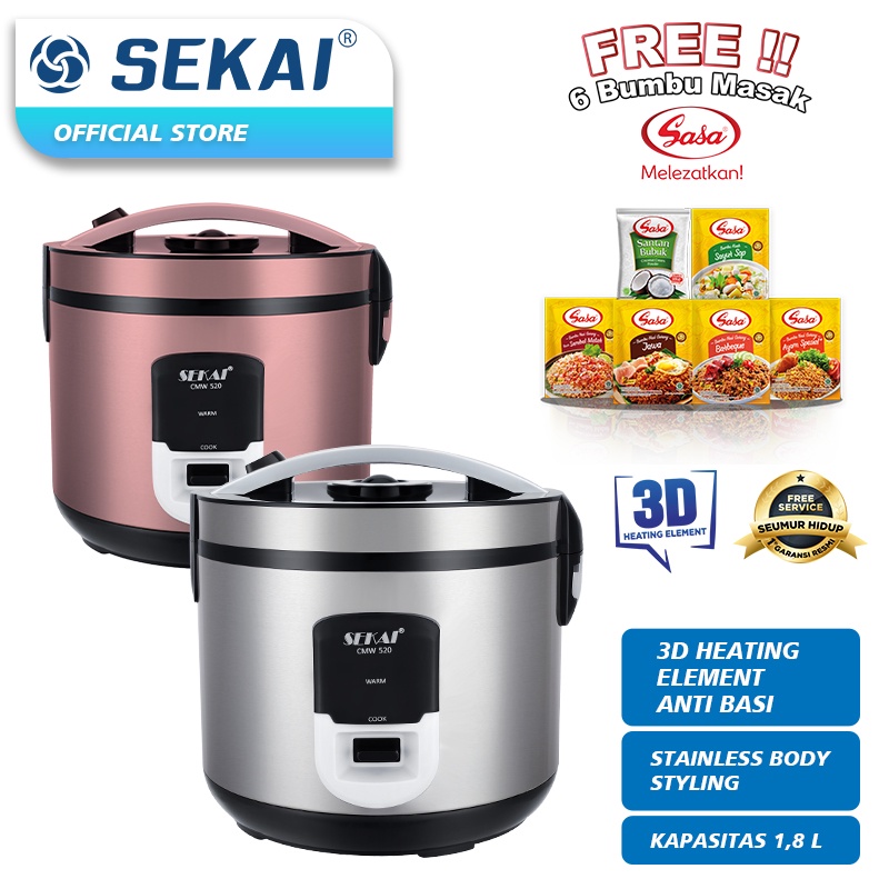 Jual SEKAI Rice Cooker / Penanak Nasi Magic Com Penghangat Nasi 3 in 1 ...
