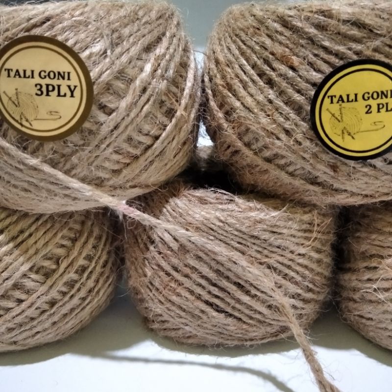 Jual Tali Rami Tali Goni Vintage Rope Hemp Rope 1 roll full 2 ply & 3 ...