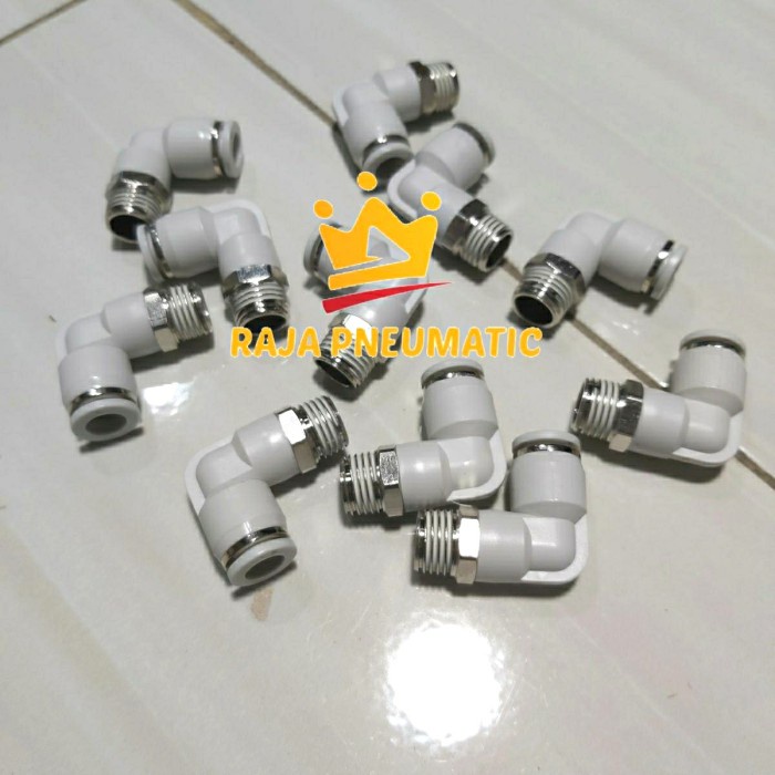 Jual FITTING NEPEL ANGIN ELBOW L SELANG 10MM DRAT 1/4 WARNA PUTIH | Shopee Indonesia