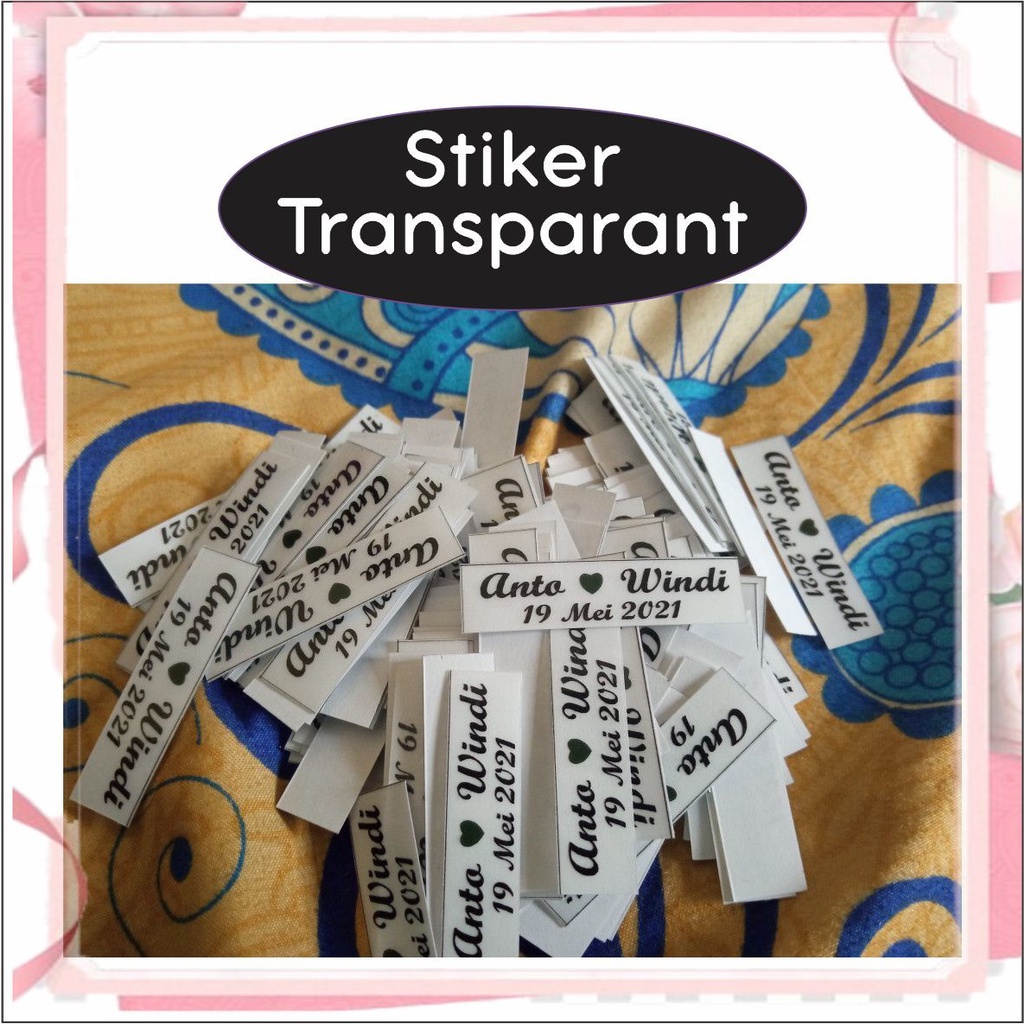 Jual PRINT Cetak/Custom Sticker Label Transparan Nama Untuk Aksesoris ...