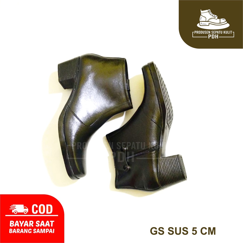 Jual SEPATU PDH WANITA SEPATU SECWAN SECURITY SATPAM WANITA BOOTS KULIT ...