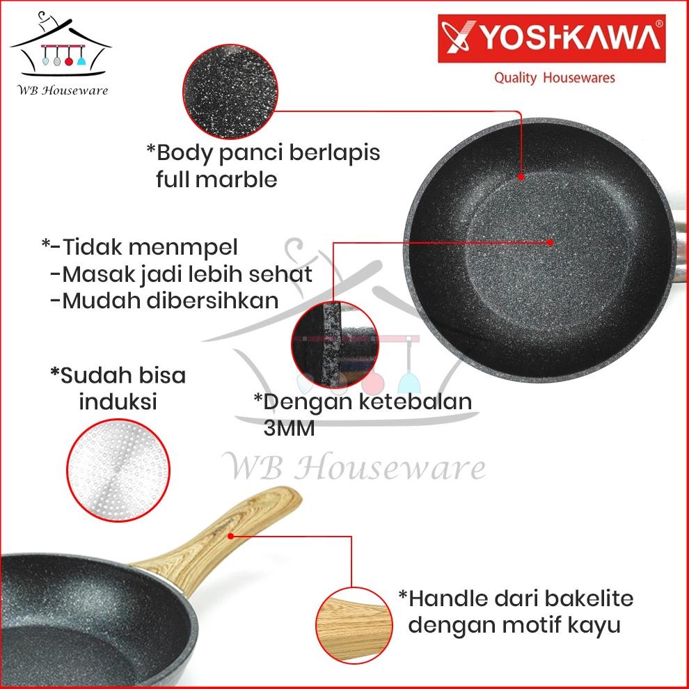 Jual Panci Yoshikawa / Fry Pan Seri Mc Marble Induksi Listrik Yoshikawa / Panci Anti Lengket ...