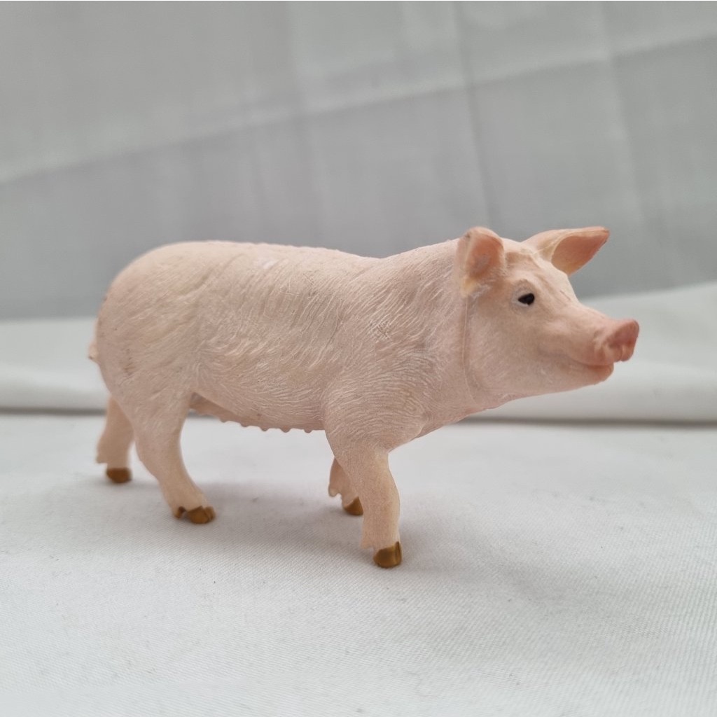 Jual Figur Hewan Babi betina Pig PVC Miniatur detail rapi panjang 9.5cm ...