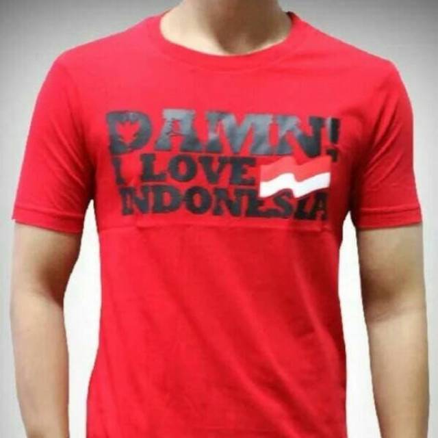 Jual Tshirt baju kaos DAMN I LOVE INDONESIA | Shopee Indonesia