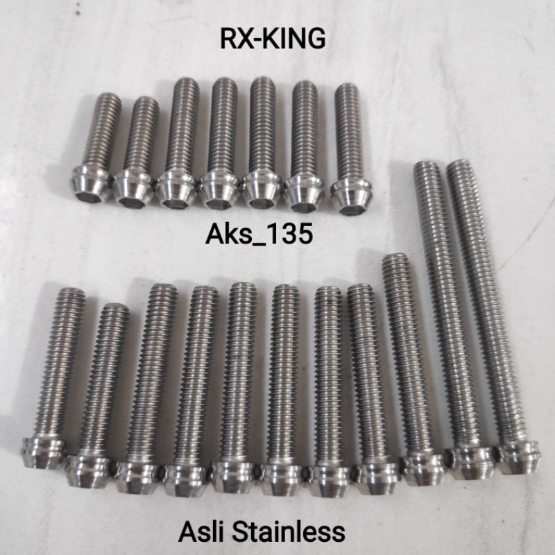 Jual Baut baud probolt bak blok mesin RX king kanan kiri 18pcs komplit baut RPM asli stenlis ...