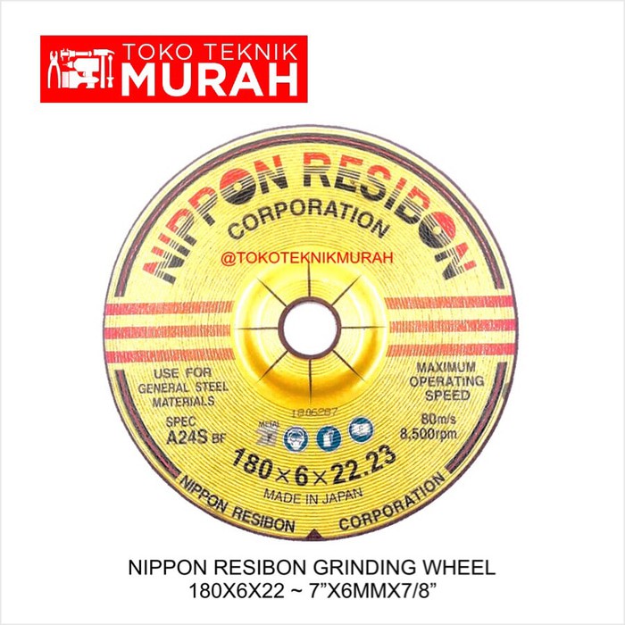 Jual Nippon Resibon Batu Gerinda 7 Inch Poles Slep Gurinda 7” x 6mm ...