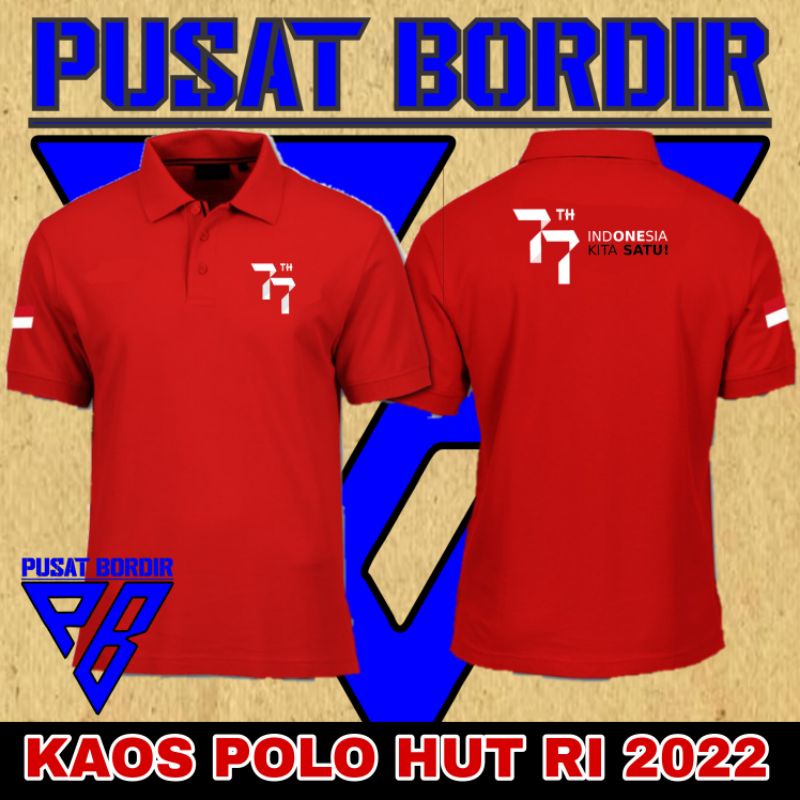 Jual Kaos polo HUT RI 17 AGUSTUS 2022 full bordir tshirt lacoste polo ...