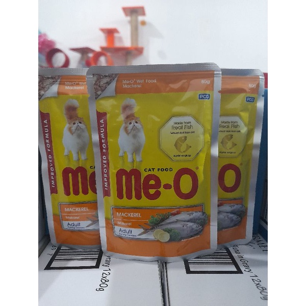 Jual (12pcs) Meo Sachet 80g makanan basah Kucing Meo~ Rasa Makarel ...