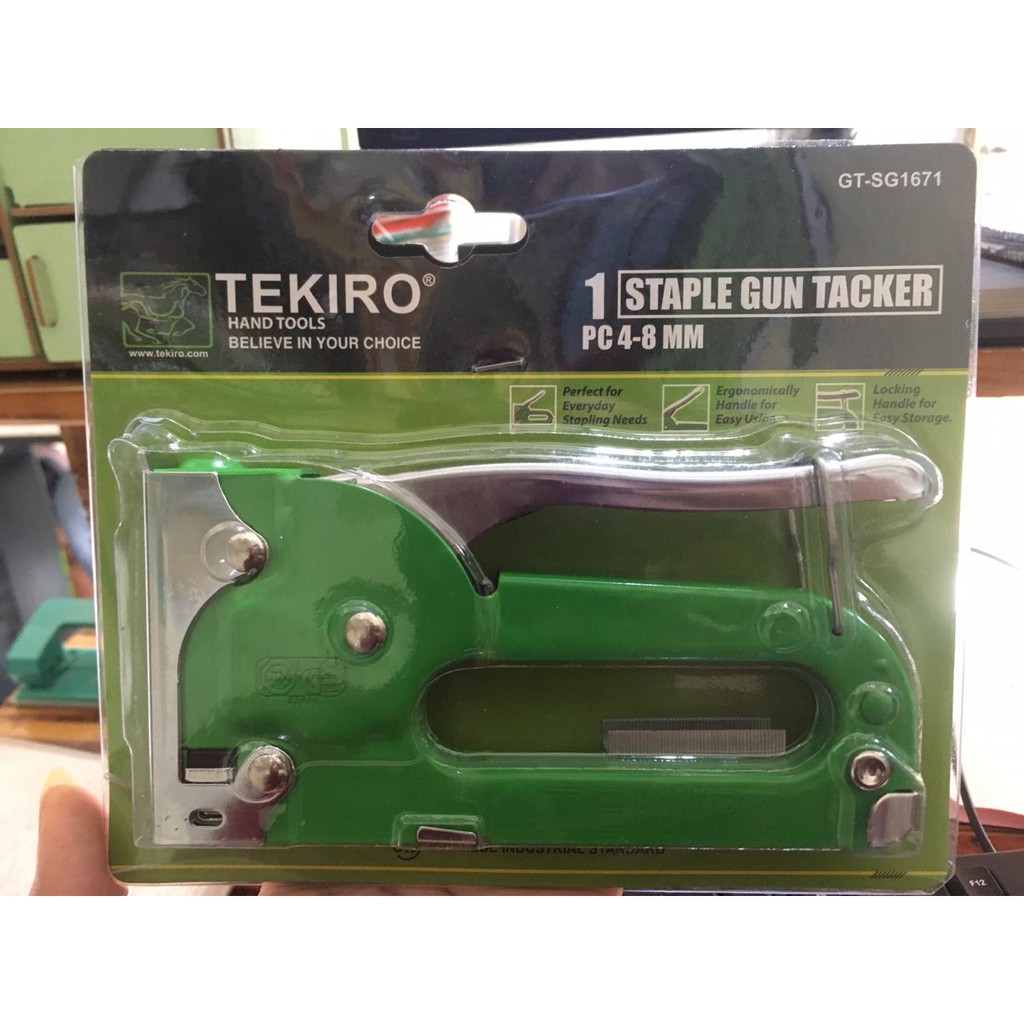 Jual Staples Tembak / Staple Gun Tacker TEKIRO 4 - 8 mm | Shopee Indonesia