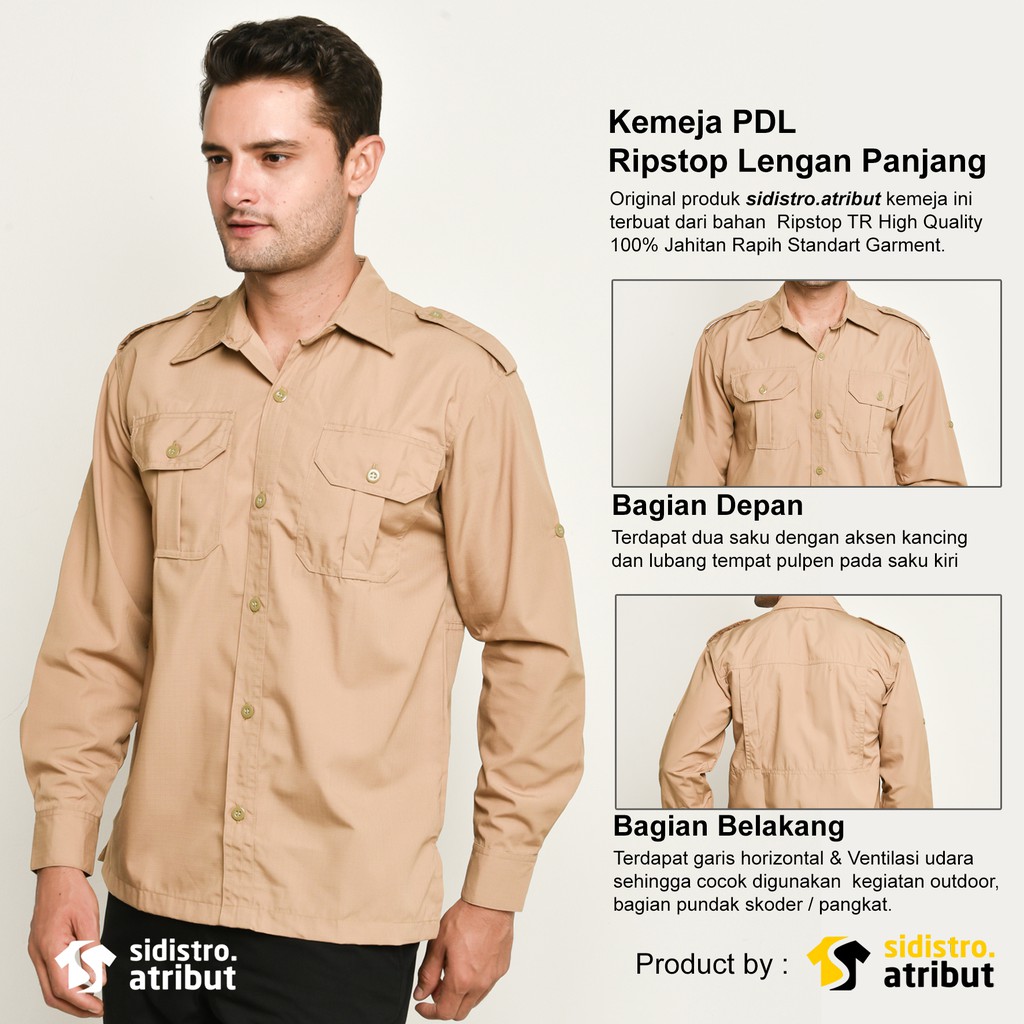 Jual KEMEJA LAPANGAN OUTDOOR RIPSTOP - KEMEJA SERAGAM KERJA KHAKI ...