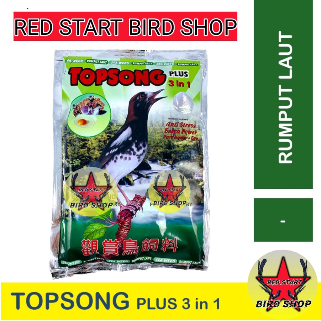 Jual TOPSONG 3 IN 1 / TOPSONG SEAWEED - PAKAN BURUNG BERKICAU / PAKAN ...