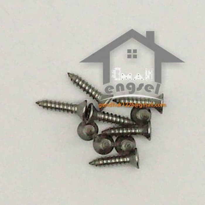 Jual Skrup stainless 4x16 mm A.SS5/8 Sekrup kepala datar Flat screw (20 ...