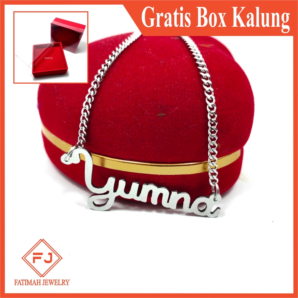 Jual liontin kalung nama murah desain nama sendiri tag nama lapis emas ...