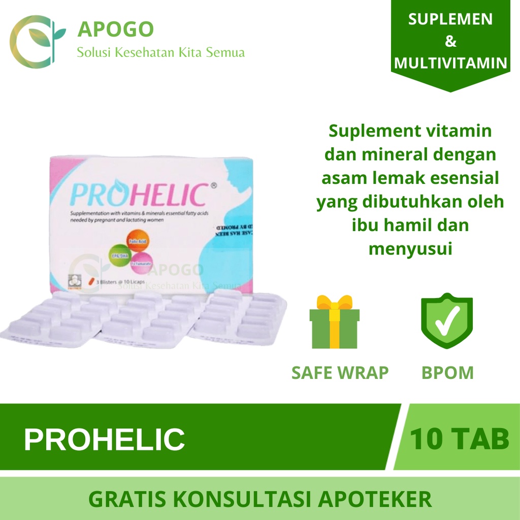 Jual PROHELIC SUPLEMEN IBU HAMIL 1 STRIP ISI 10 TABLET | Shopee Indonesia
