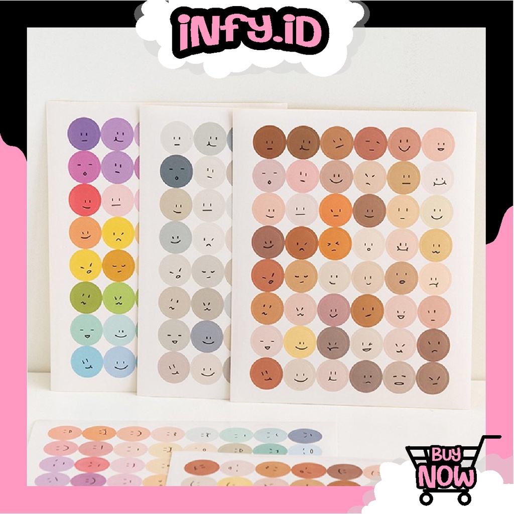 Jual INFY - R441 [ 48 pcs ] Sticker Emoji/Smiley Face Sticker/Deco ...