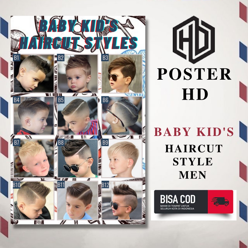 Jual POSTER HD - poster pangkas rambut pria 2022 model anak-anak ...