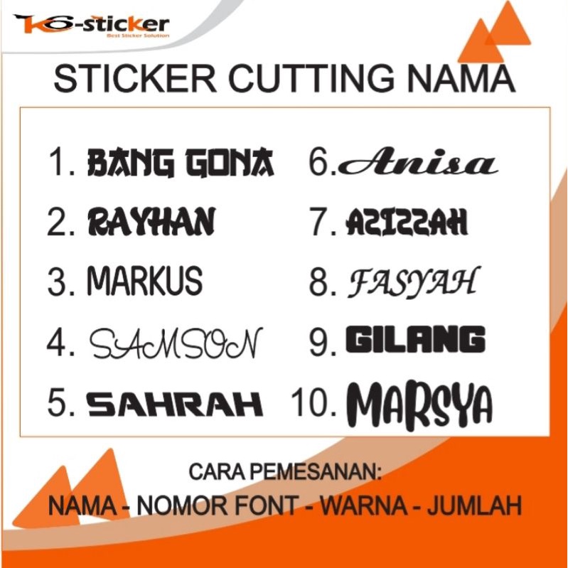 Jual (TANPA MINIMAL ORDER) Sticker Cutting Nama Tulisan Bebas Custom ...