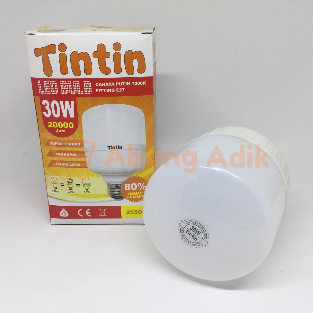 Jual Tintin 30w 30 watt lampu kapsul LED bohlam capsule bulb putih SNI ...