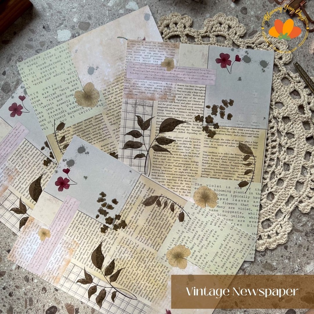 Jual Kertas Scrapbook - Vintage Paper Journal Journaling DECO diari ...