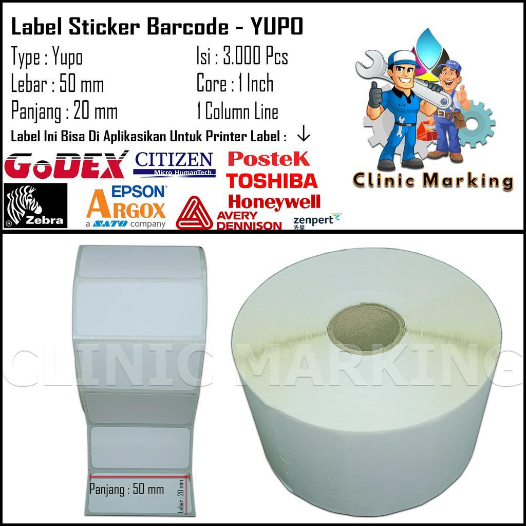 Jual Label Sticker Barcode Yupo 50mm X 20mm - 1 Line Isi 3.000 Pcs ...