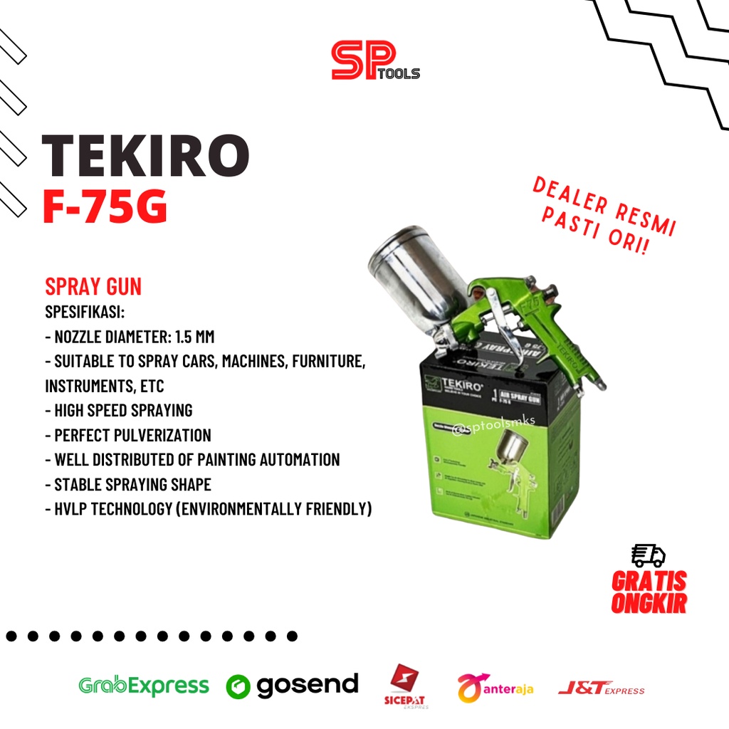 Jual ALAT SEMPROT CAT / SPRAYER GUN SPED DICO DUCO TEKIRO F75G F-75G ...