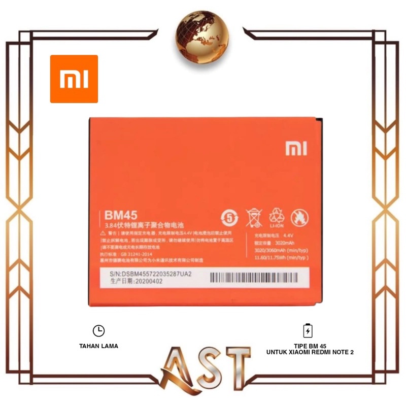 Jual Baterai Xiaomi BM45 Redmi Note 2 BM-45 Batre Bat Model Original | Shopee Indonesia