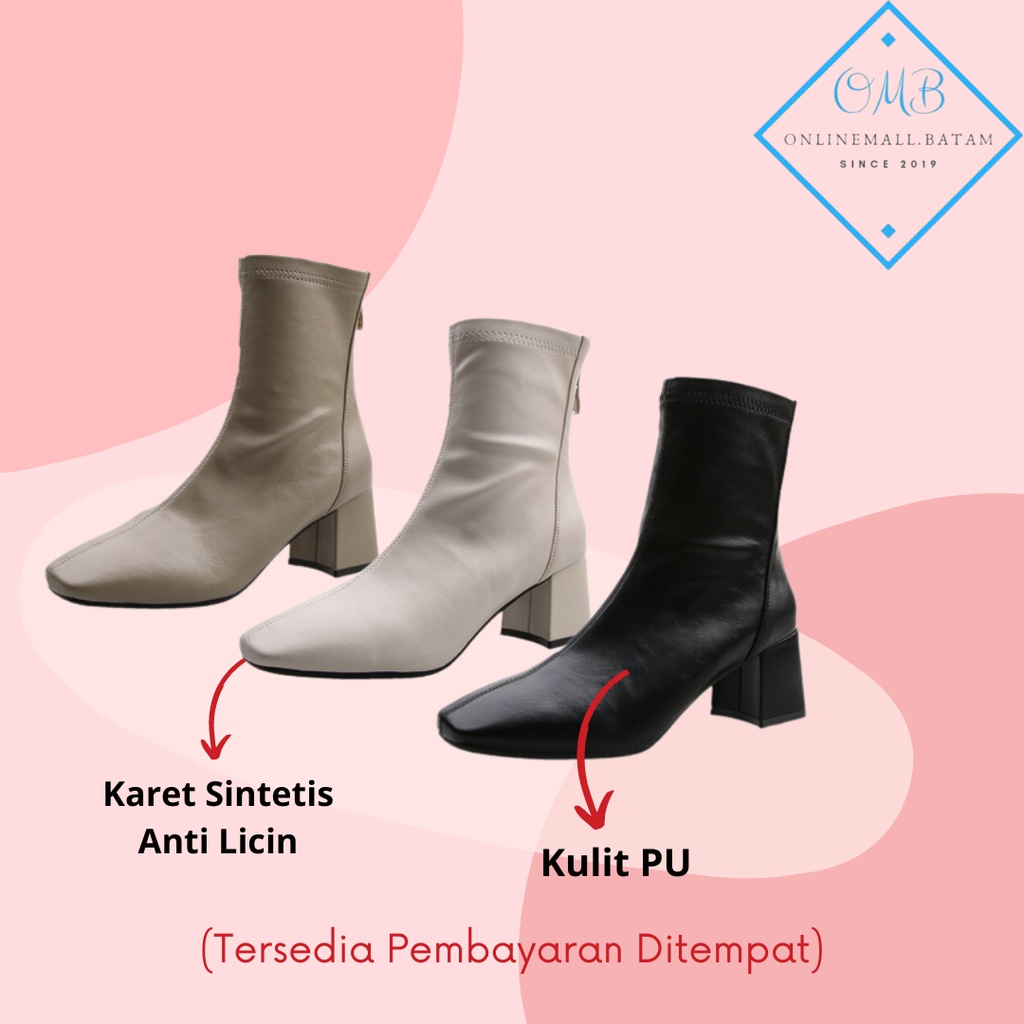 Jual Sepatu Boots Wanita flat Fashion Kekinian Populer 241 onlinemall ...