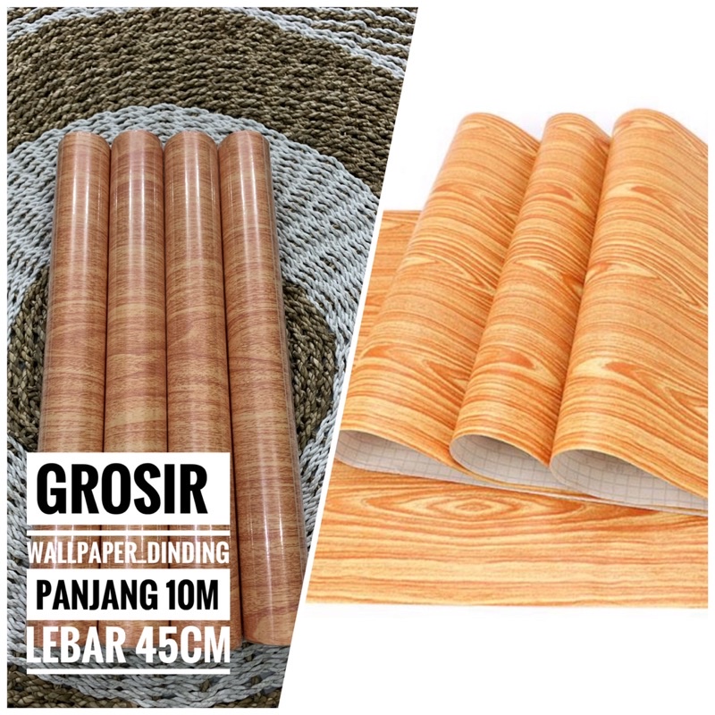 Jual Grosir Wallpaper Sticker Dinding Motif Kayu Berserat Uk Panjang 8