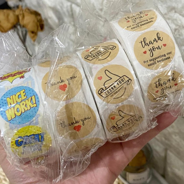 Jual LABEL STIKER DUS KUE BOX HAMPERS - THANKYOU STICKER 1 ROLL SIZE 2 ...