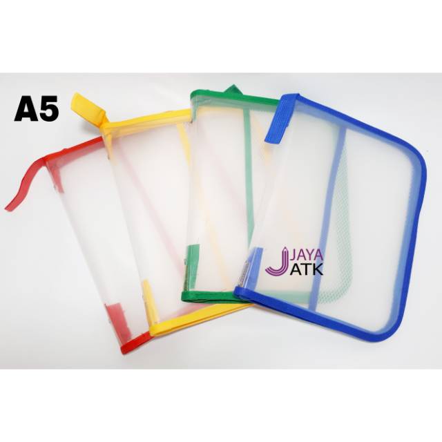 Jual MAP ZIPPER SLETING JARING MAP TENTENG A5 MAP PLASTIK A5 MAP ...