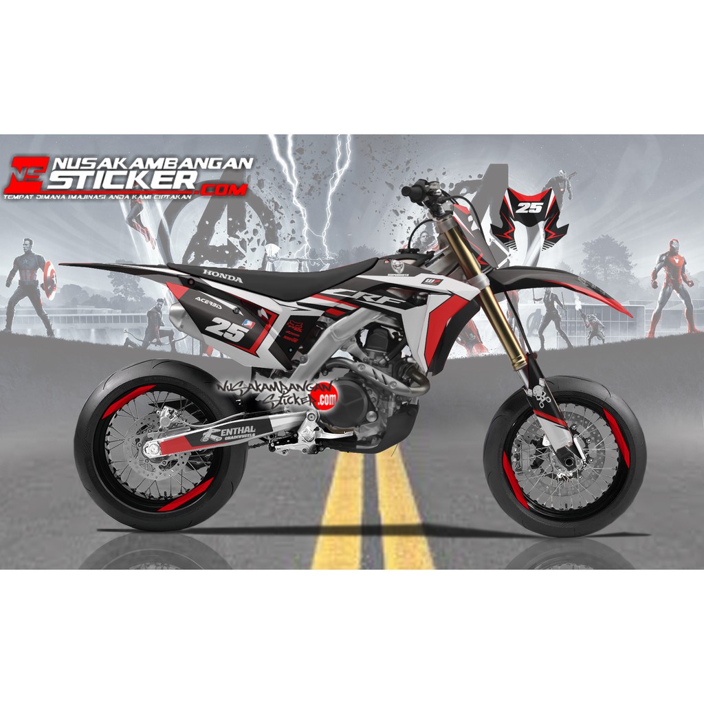 Jual Decal sticker CRF 150 L Hitam Merah Supermoto 01 Stiker Full Body ...