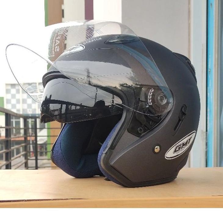 Jual Helm Sepeda Motor Half Face Double Visor GMT Original/Helm Pria ...