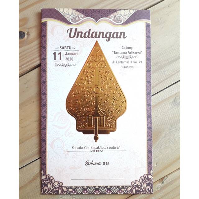 Jual Undangan Pernikahan Samawa motif etnik wayang | Shopee Indonesia
