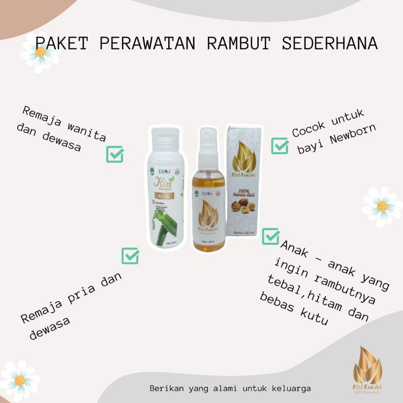 Jual Paket Perawatan Rambut Rontok, Kizi Kemiri 30ml & Kizi Shampo ...