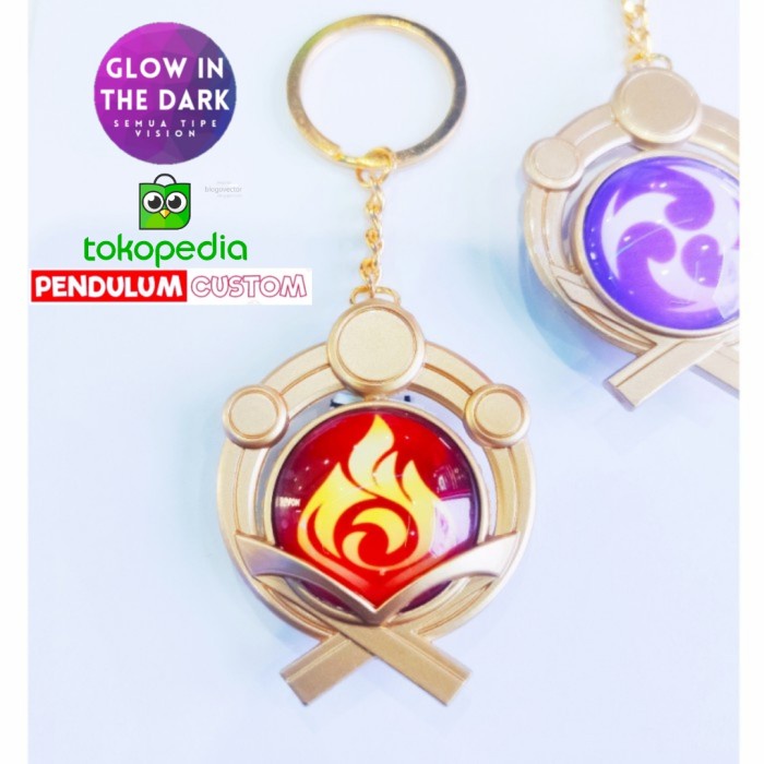 Jual NEW Gantungan kunci Genshin Impact keychain Vision ANEMO Inazuma ...