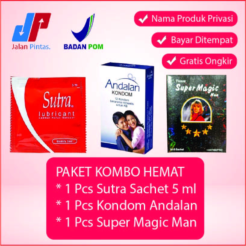 Jual PAKET KOMBO HEMAT Sutra Lubricant Sachet 5 ml + Kondom Andalan ...